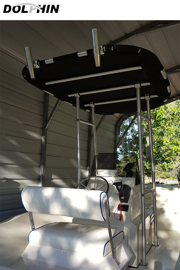Upgraded Dolphin Pro T Top W/black canopy – Boat Tops Warehouse